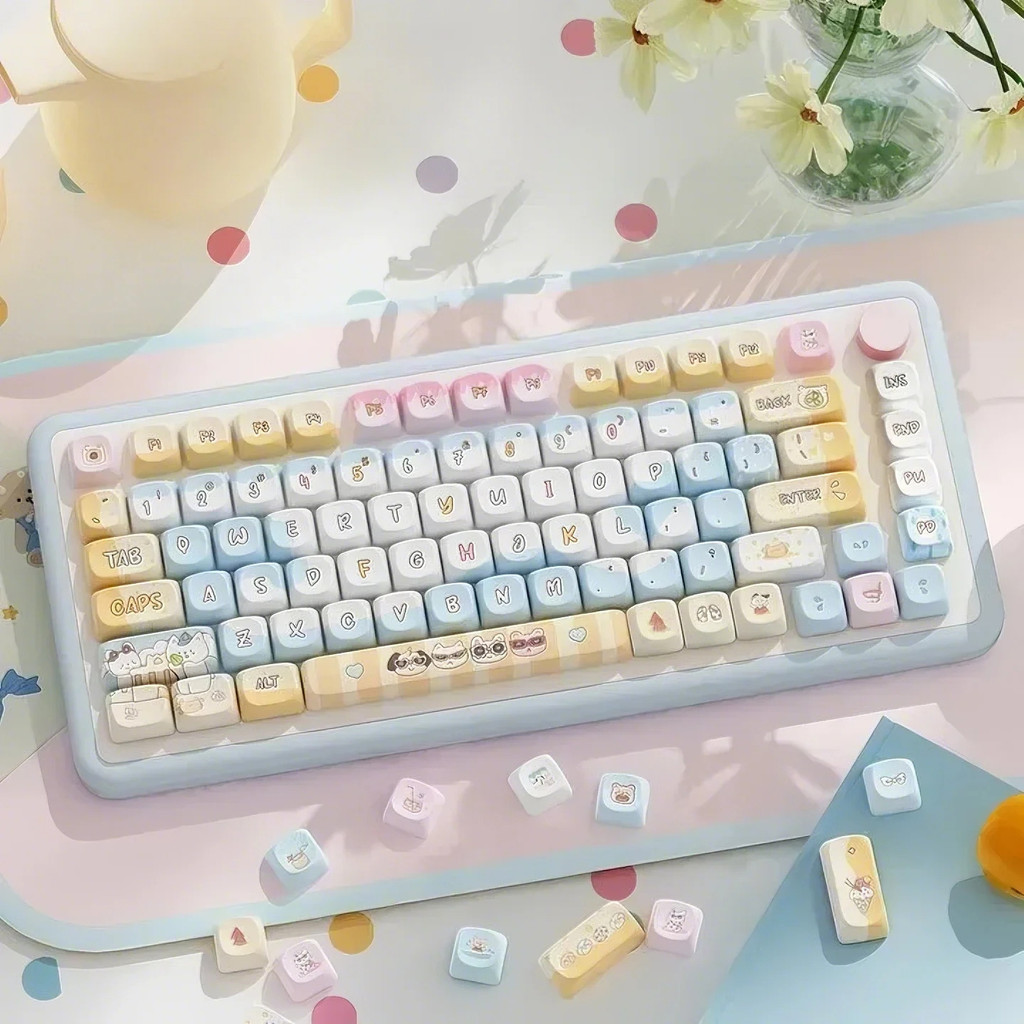 112-Keys Cartoon Keycap Set MoG height Stress Relief Personalized Gift ...