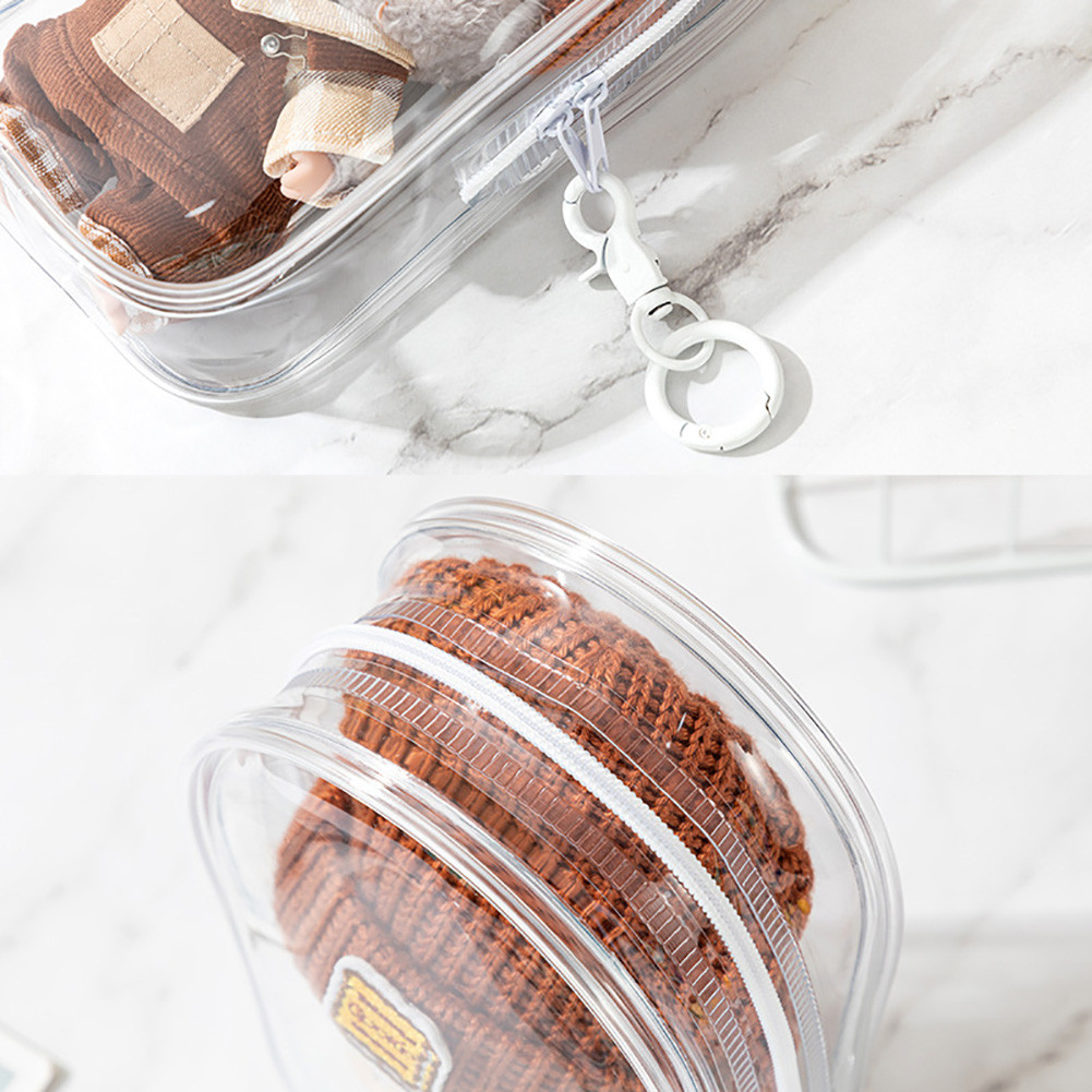 Colorful Transparent Protector Case Organizer Box for 17cm Labubu Plush ...