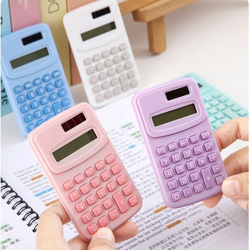Mini Calculator Portable Kalkulator 8 Digit Cute Stationery Pink Office ...