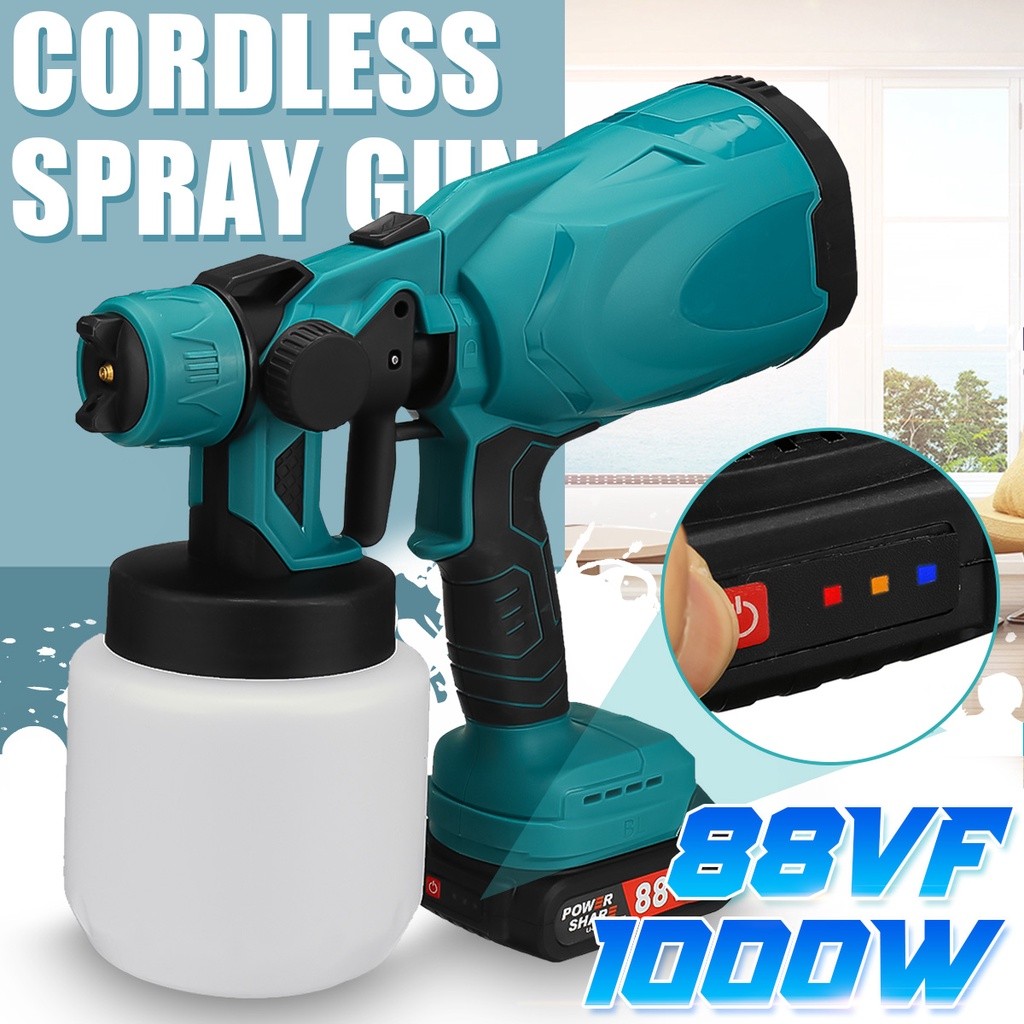 in stock 88vf 1000W 800ML Cordless Electric Spray Gun 3 Injectors Flow ...