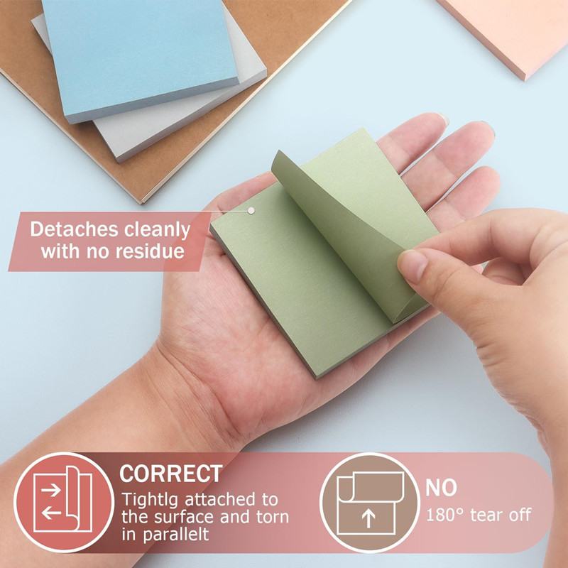 Ossayi 300 Sheet Sticky Notes Pads 3*3inch Flexible Tear Off Self ...