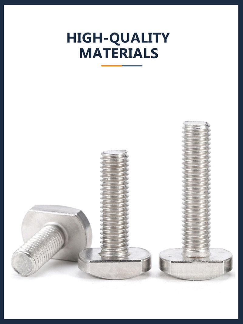 Stainless Steel T-Head Bolts M5 M6 M8 M10 – T-Slot Square Screws T ...