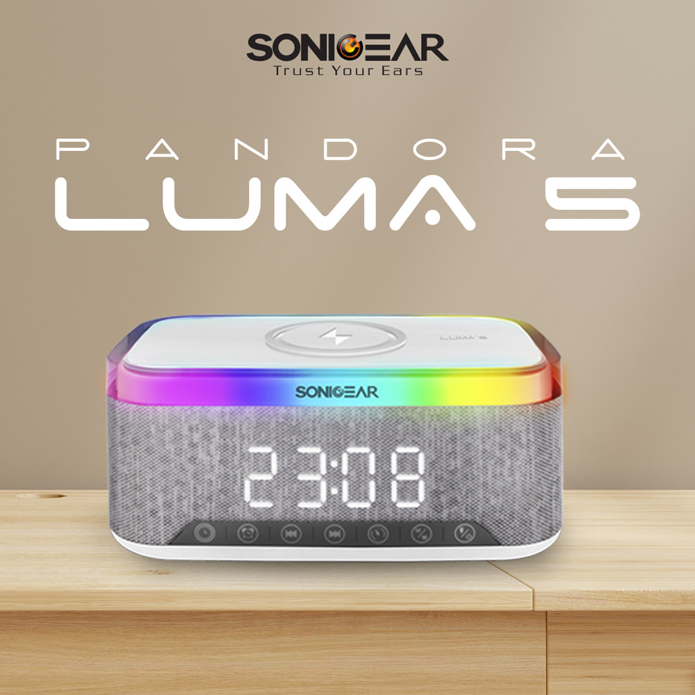 SonicGear Pandora Luma 5 Bluetooth FM Radio Clock Wireless Charging ...