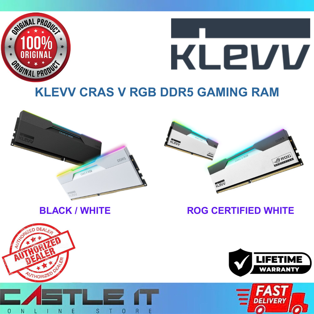 Klevv Cras V RGB / ROG CERTIFIED / Black / White DDR5 7200MHZ 32GB ...