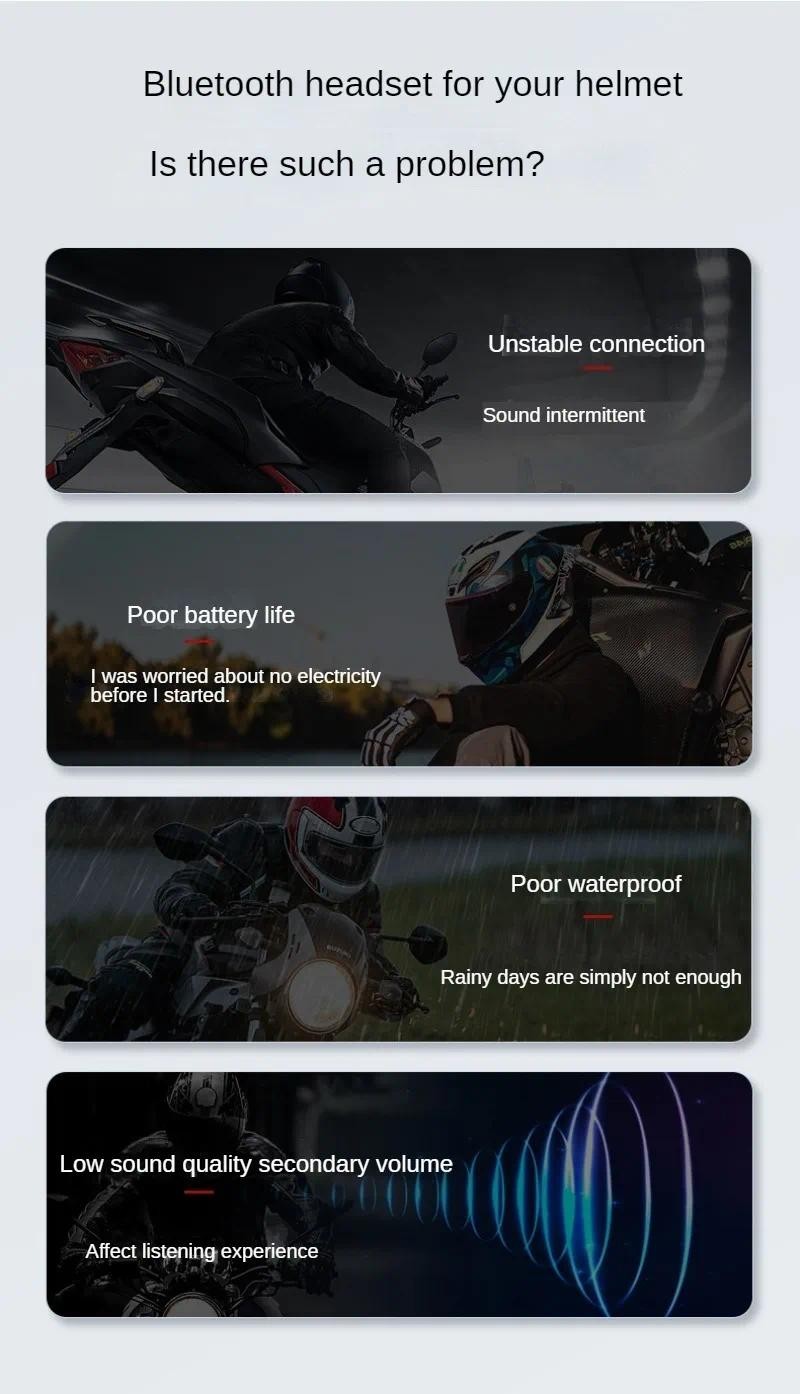 Y11 Bluetooth 5.3 Helmet Headset Waterproof Noise Reduction Built-in Battery Universal Pairing ...