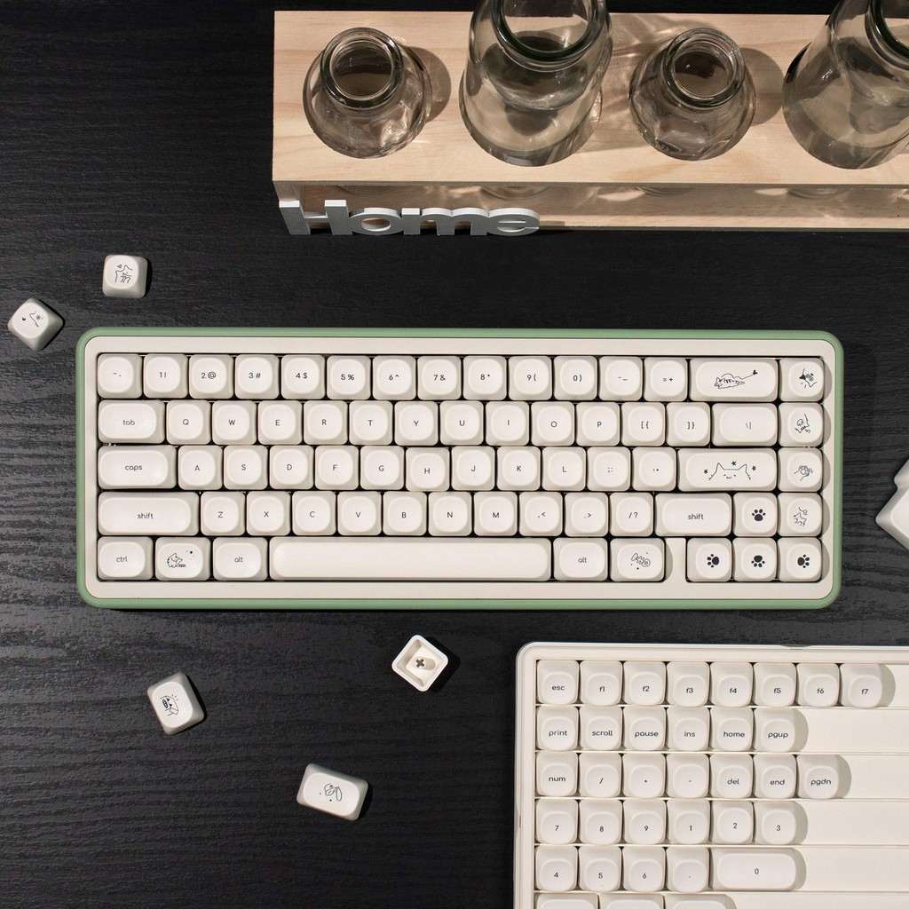Minimalist Animals White Keycaps MOA profile PBT Keycaps for MX ...