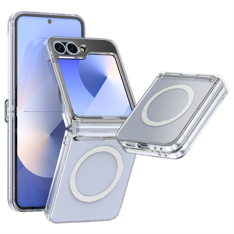 Solid Color Magnetic Hinge Protection Case Casing Samsung Galaxy Z Flip ...