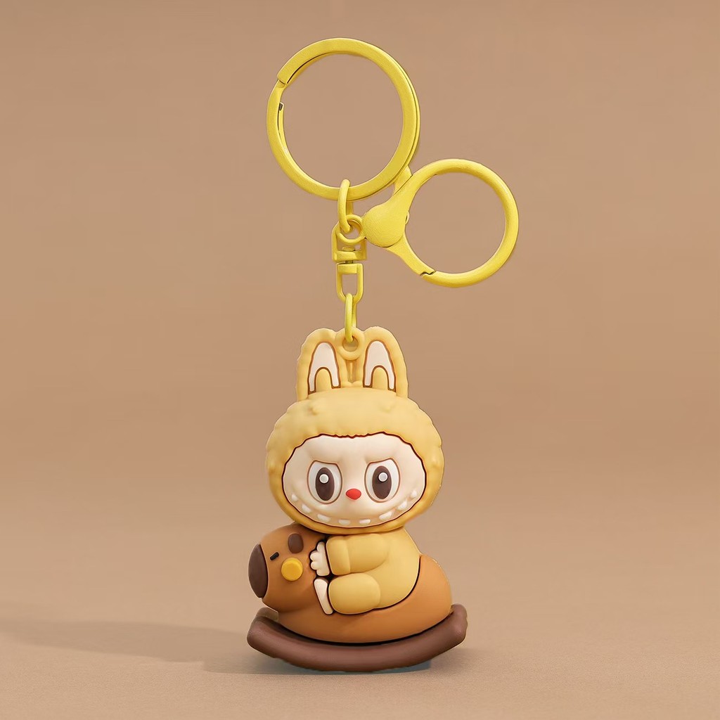 Trojan Cute Labubu Bubble Mart Keychain Cute Labubu 3D Rabbit Cartoon ...