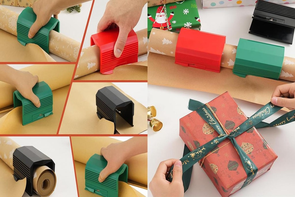 OR_ Gift Wrapping Paper Roll Cutter Paper Trimmer Christmas Wrapping ...
