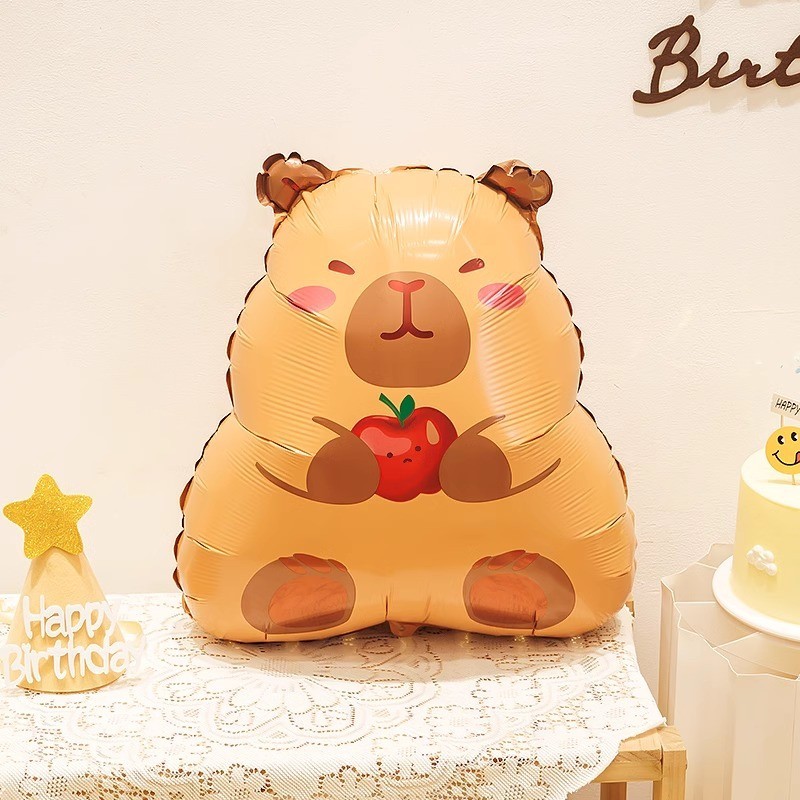 Kawaii Capybara Balloon Kids Happy Birthday Party Decoration Globos ...
