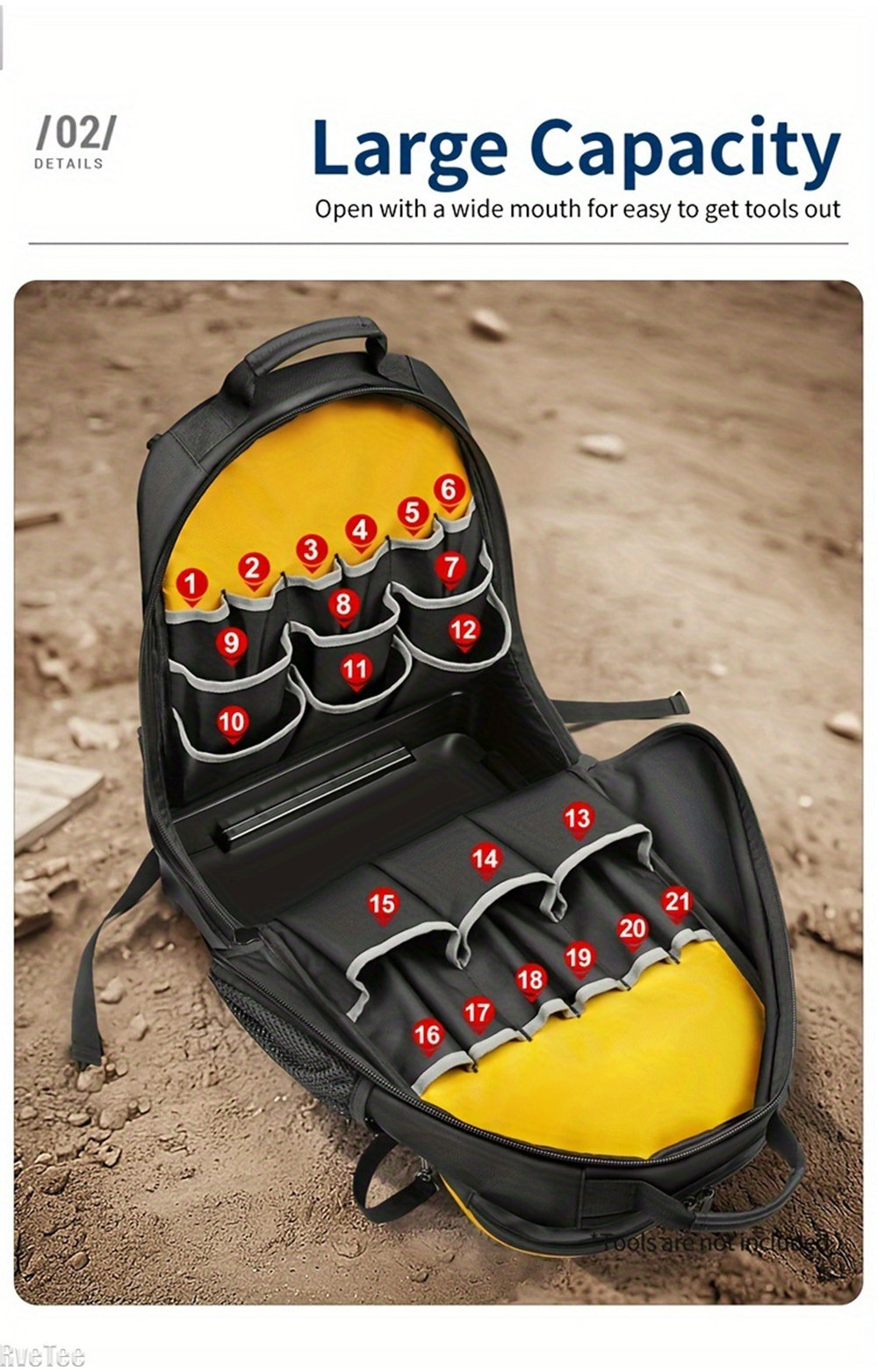 Winhunt Heavy Duty High Quality Tool Backpack with Big Plastic Bottom ...