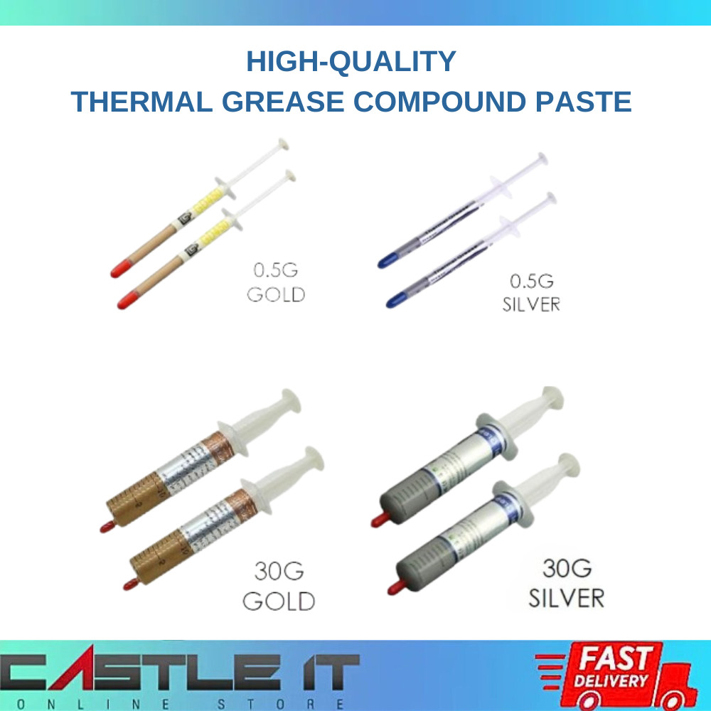 Thermal Grease Compound Paste CPU GPU Cooler Silver Gold High Performance 0.5g 30g DMX | Shopee ...