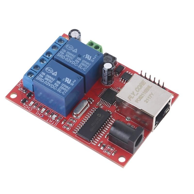 In Stock Com Lan Ethernet 2 Way Relay Board Delay Switch Tcpudp Controller Module Web Server