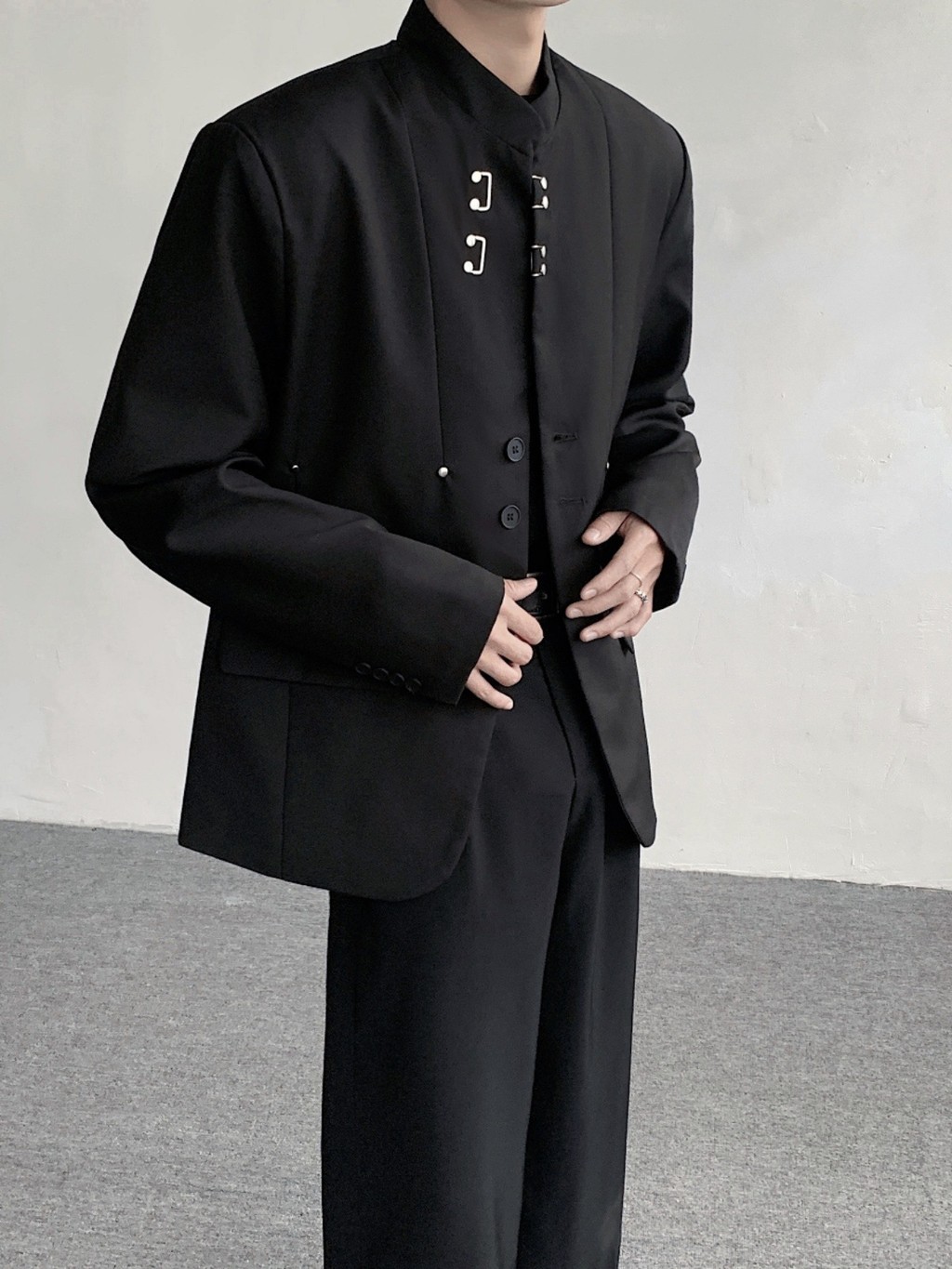 Men's new Chinese style shoulder padded suit jacket with niche design ...