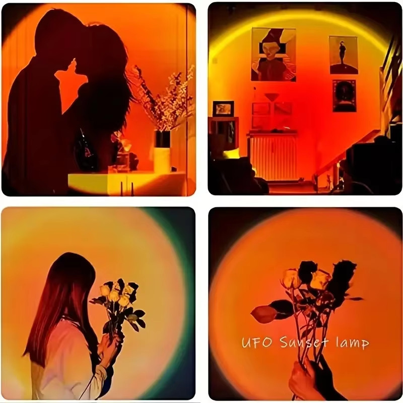 1pc Vibrant Sunset Projection Light 16-Color Spectrum USB Remote ...