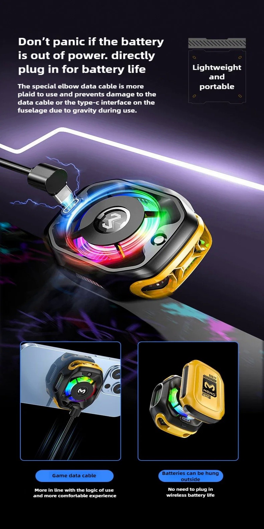 MEMO CX12 Wireless Cooler Semiconductor Magnetic Ai LED Display Phone ...