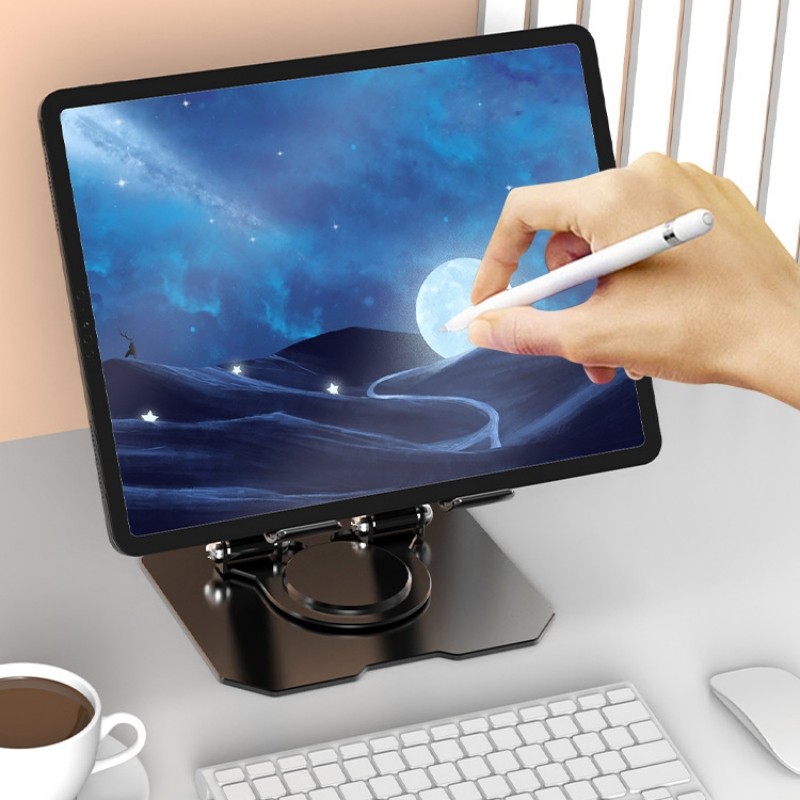 Metal Square Bottom Tablet Stand,Foldable Desktop Laptop Floor Standing ...