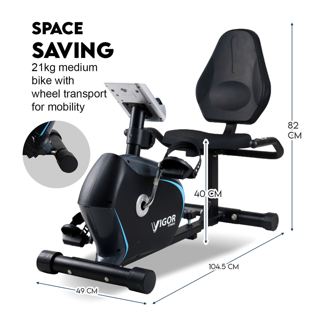 Vigor Fitness Recumbent Magnetic Physiotherapy Indoor Bike VF8304R ...