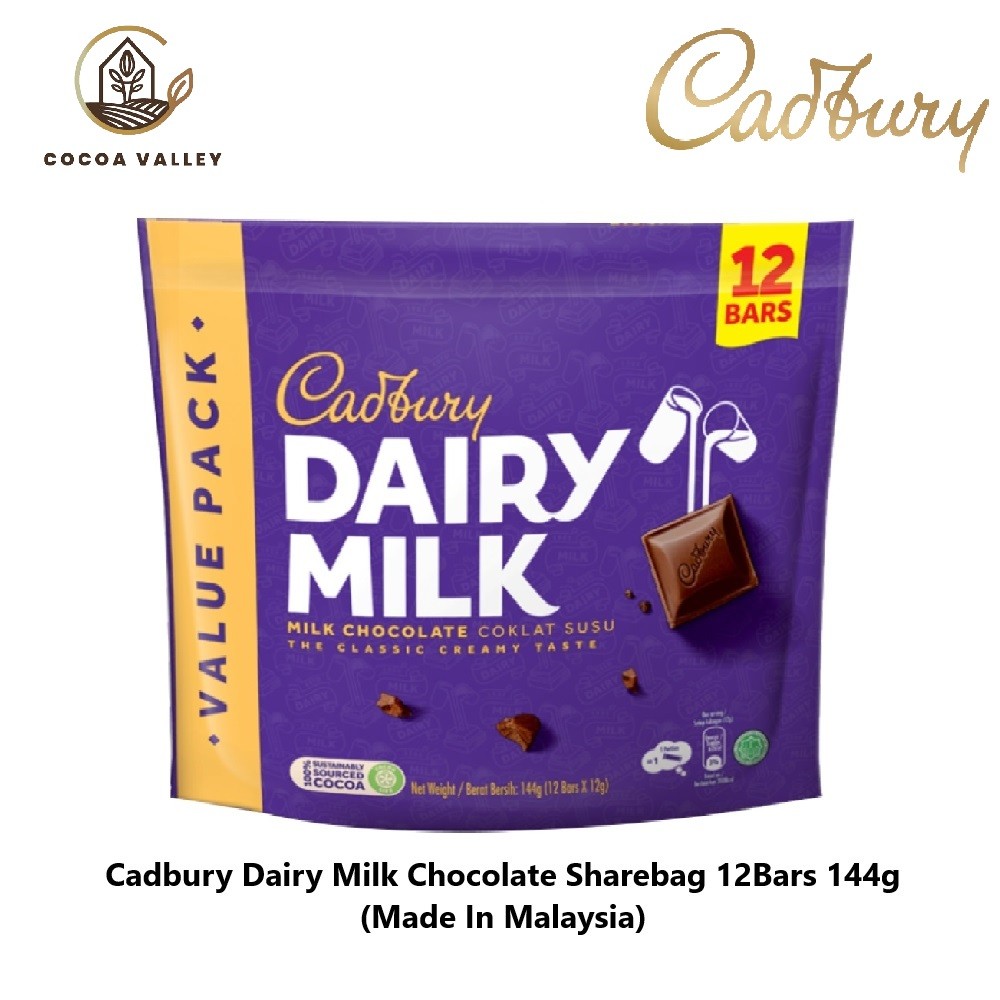 Cadbury Dairy Milk Family Pack 12Bars Share Bag 144g | Shopee Malaysia