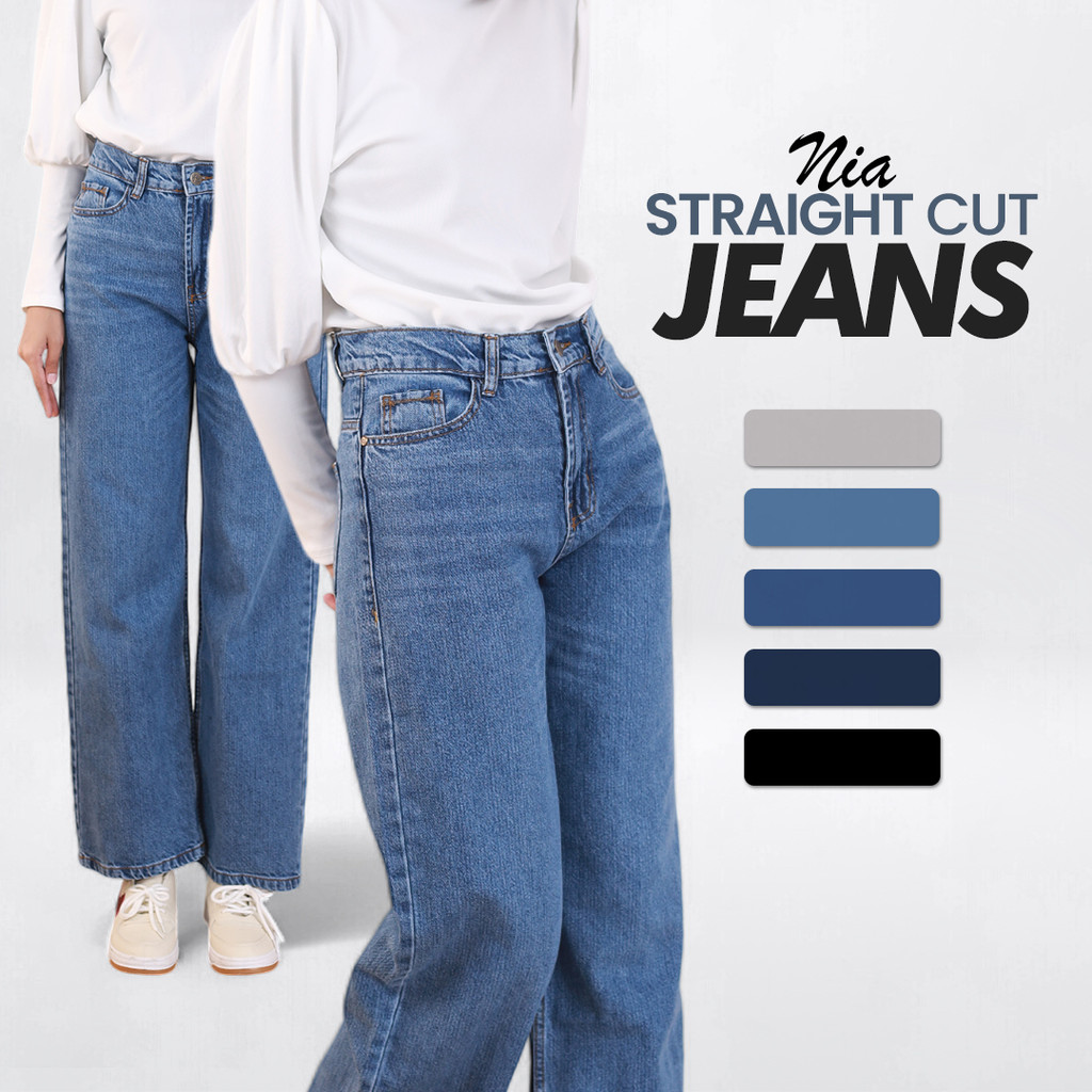 KM Tyla Women Straight Cut Denim Jeans Pants 28-38 [P7752] | Shopee ...