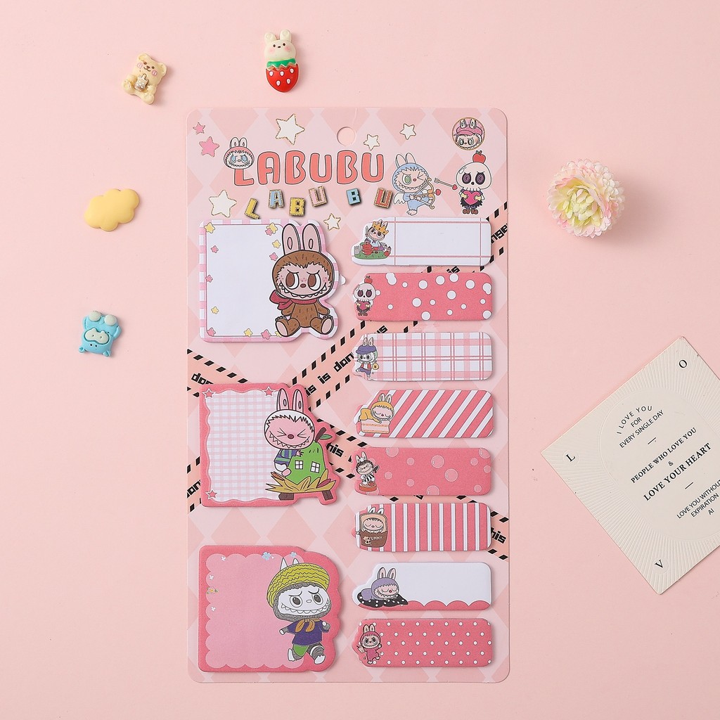Ossayi 220 Sheets Labubu Sticky Notes Set Kawaii Self-Adhesive Memo ...