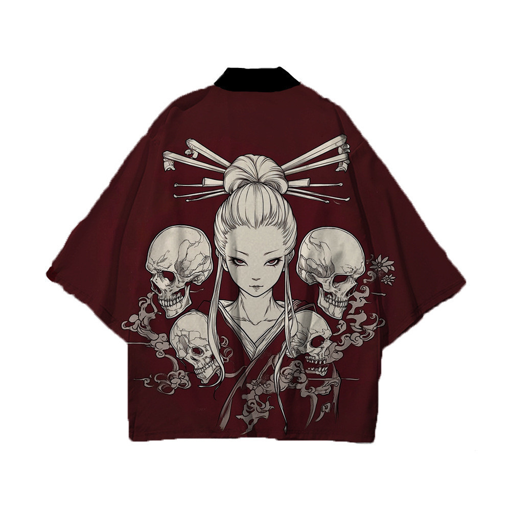 Traditional Haori Japan Ukiyo-e Samurai Cardigan Ghost Cosplay 3D Top ...