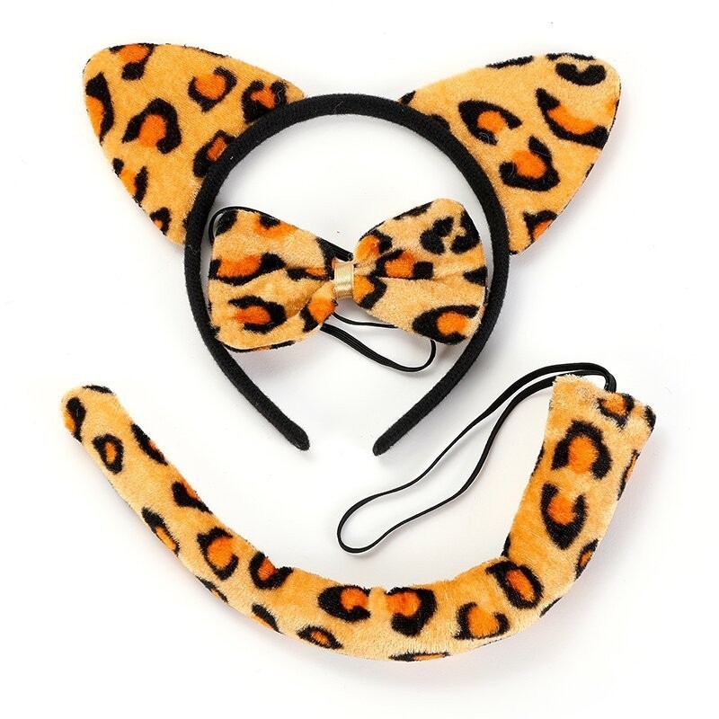 Leopard Cat Ear Headband for Cat Ear Hair Hoops Night Party Animal ...