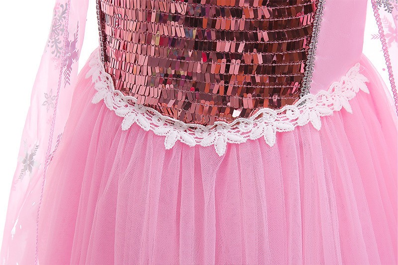 Kids Pink Princess Dress Girls Birthday Party Costume Princess Pink ...