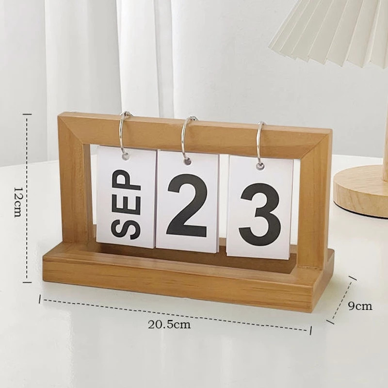 HOT Wooden Flip Calendar Board Minimalist Desktop Table Home Office ...