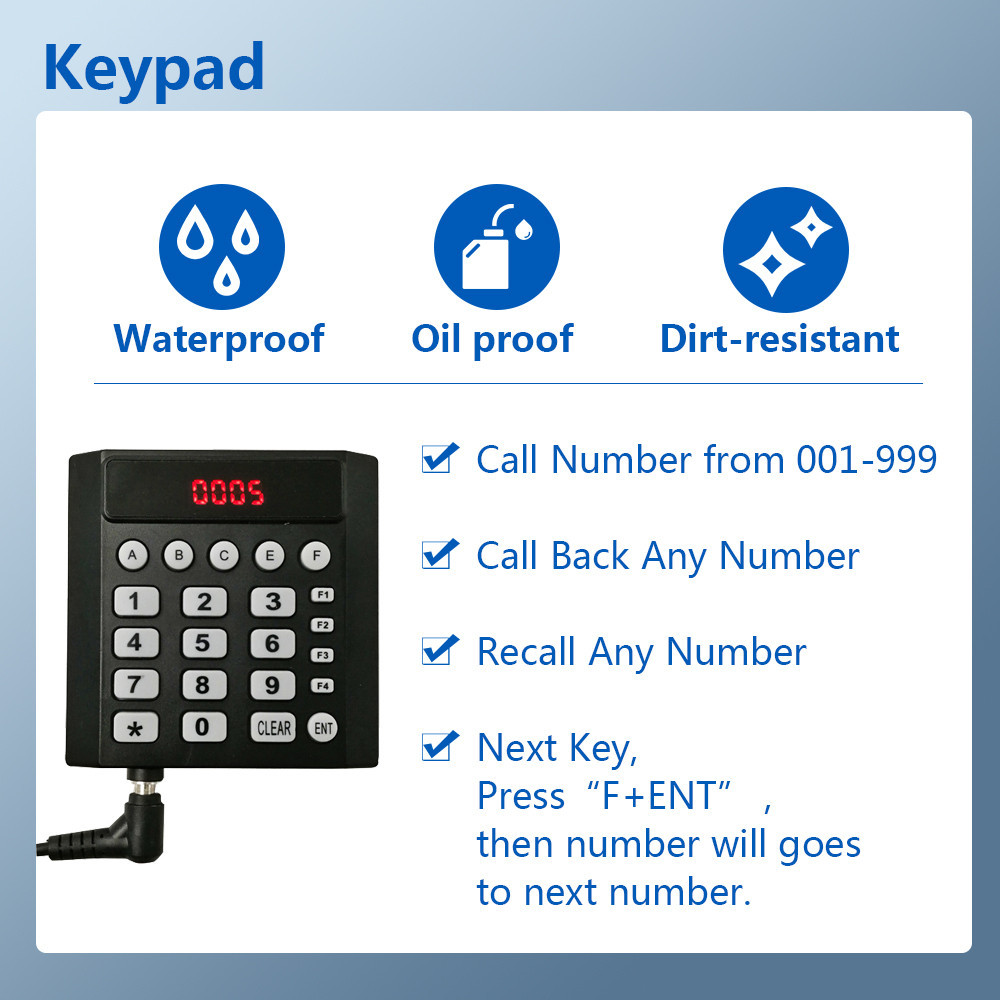 Queue Wireless Calling System Que Number Machine for Clinic Kitchen ...