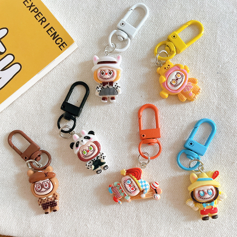 new Cartoon Labubu Keychain Pendant Cute Student Backpack Hanging ...