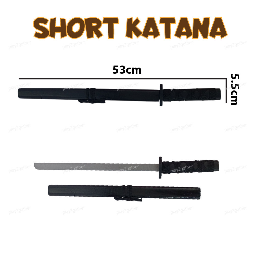Long/Short Samurai Katana Wooden Kid Toys Japanese Style Kendo Pretend ...