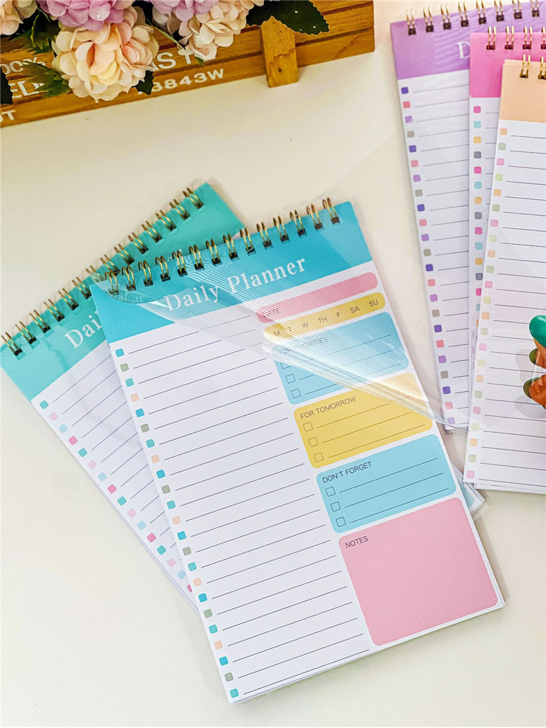 5Pcs/Set A5 Daily Planner Spiral Notebooks Time Management Organizer ...