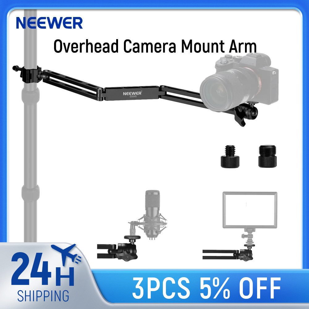 NEEWER Overhead Camera Mount Arm 23" Tri Fold Articulated Extending Arm ...