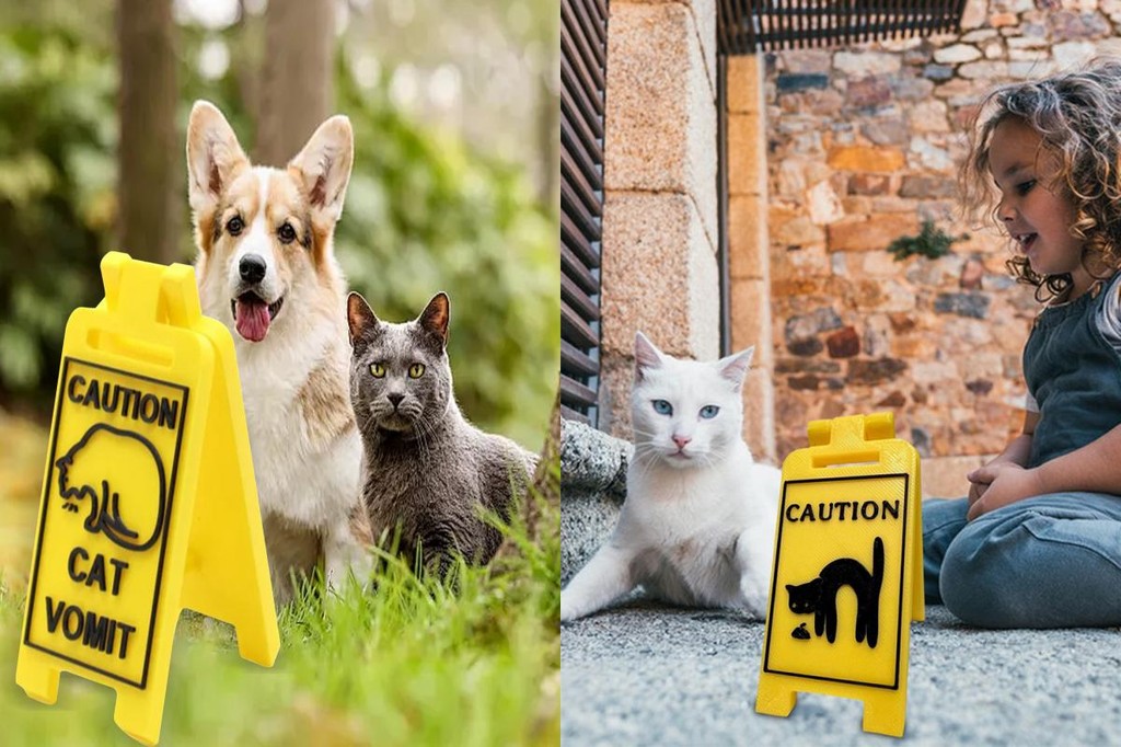 largesize| Hilarious Cat Vomit Plaque Cat Vomiting Humor Decor Unique ...