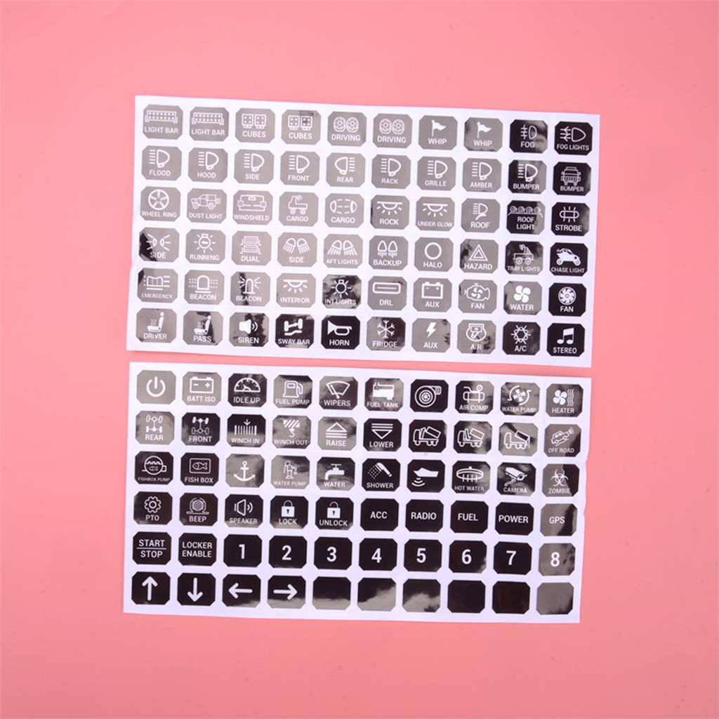 120pcs Car RV Light Lamp Switch Panel Control Label Sticker Fit for 6/8 ...