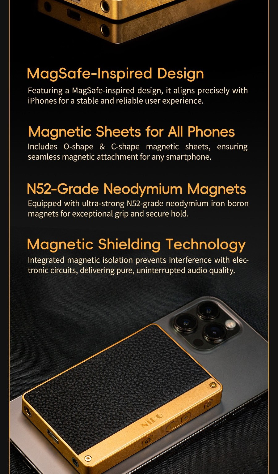 NiPO A100, Portable DAC and Amplifier: Nano-etched aluminum chassis ...