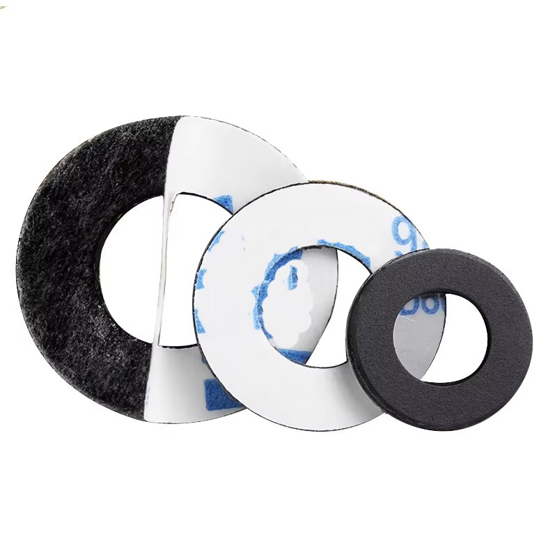 M2~M12 Hard Plastic PVC Black Washer Single-sided Adhesive Round Flat ...