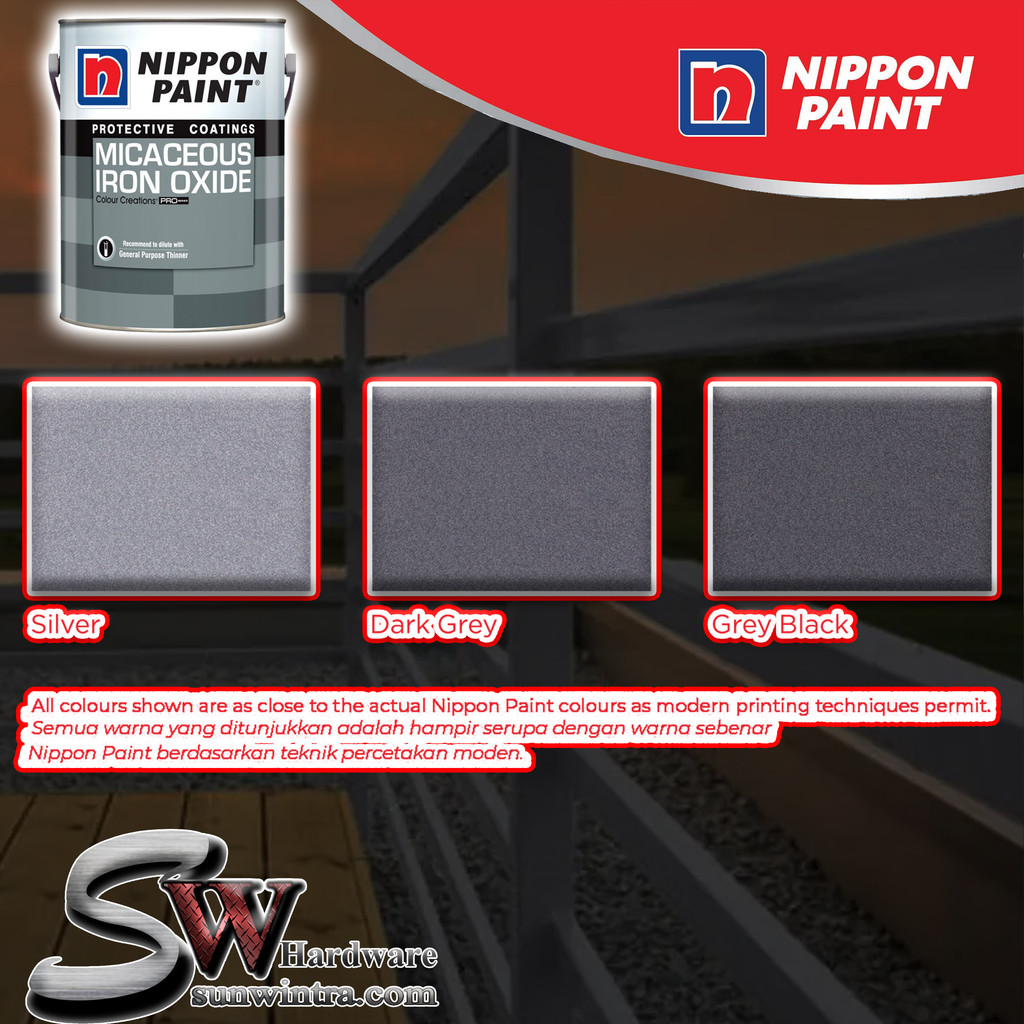 NIPPON 5L Protective Coating Micaceous Iron Oxide (MIO) 3 Colours ...
