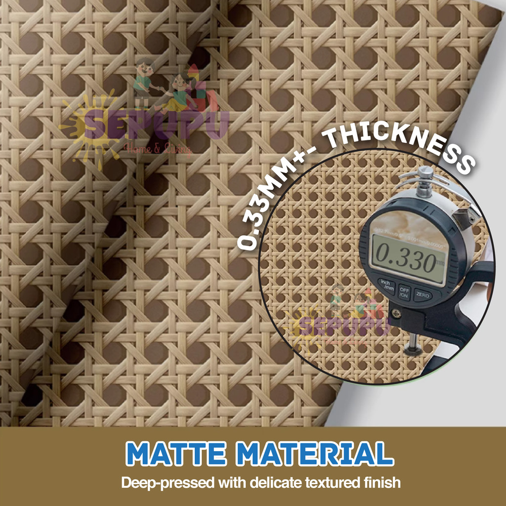 SEPUPU PVC Rattan Wallpaper Cabinet 3D Self Adhesive Wardrobe Sticker ...