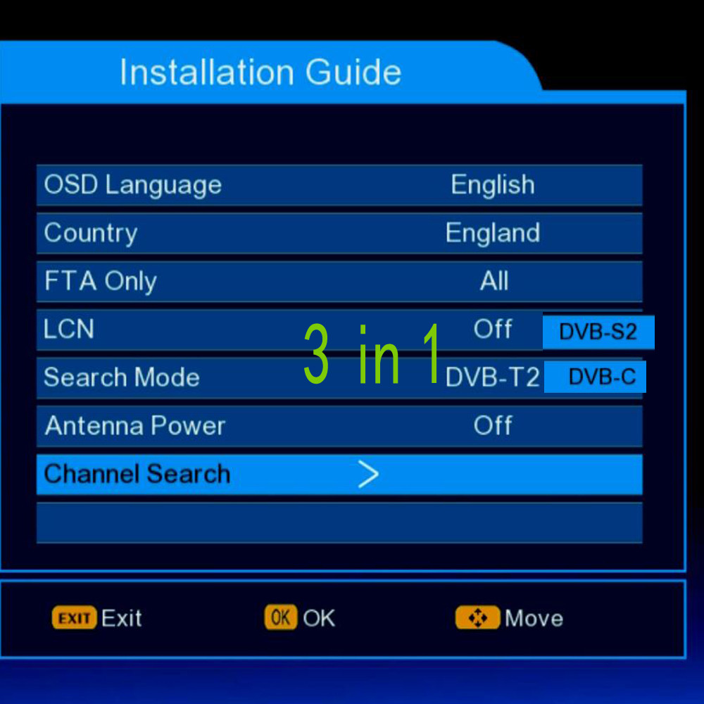 Combo 2 in 1 Decoder DVB T2 S2 Digital Tuner Satellite TV Receiver H264 ...