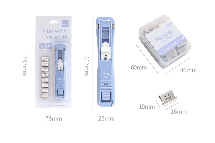 Penlab Planwith Push Paper Clip Pusher Set Smile Design Reusable Mini ...