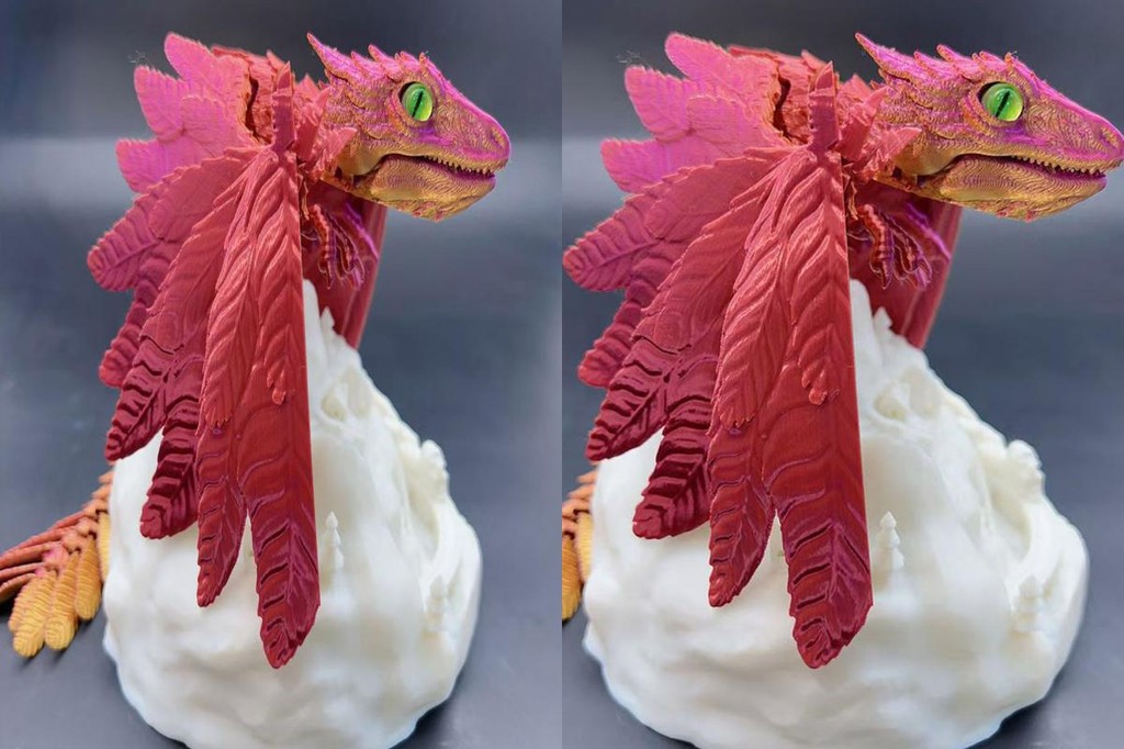 ☞BP Feathered Dragon Toy Desktop Dragon Ornament Articulated Winged ...