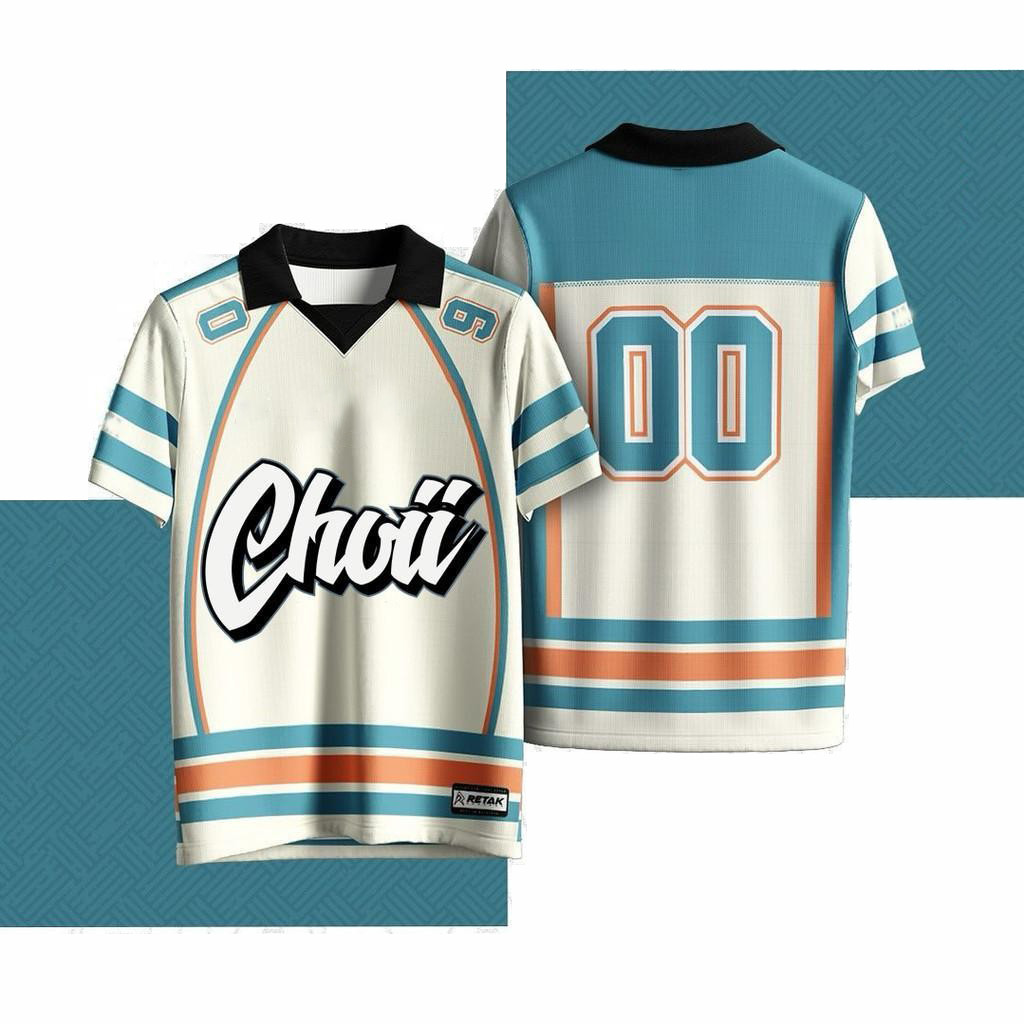 2024 Choi Baju T-shirt Retro Polo Neck New Short Sleeve T-shirt Jersey ...