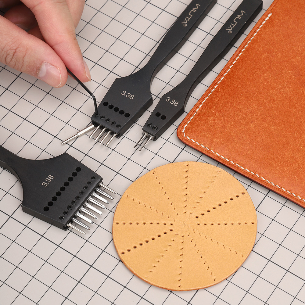 WUTA 3rd Gen Leather Punch Head Replaceable Pricking Iron Multifunctional Diamond/Olive/Round ...