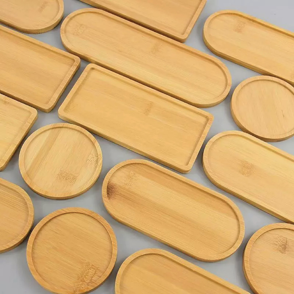 Mini Bamboo Tray Bamboo Saucer Plant Pot Flower Pot Saucer Cup Holder ...