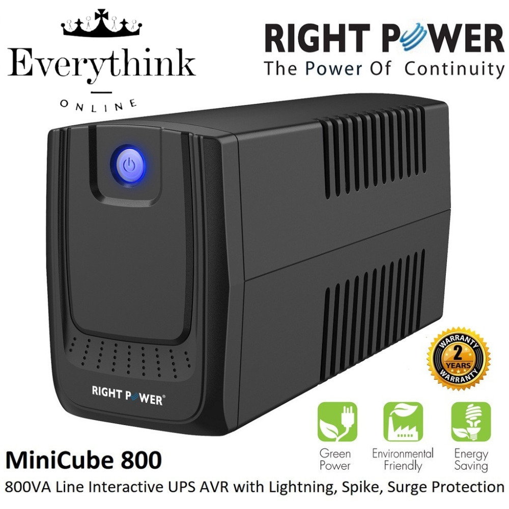 RIGHT POWER MINICUBE 800 800VA LINE INTERACTIVE UPS WITH BUILT IN AVR ...