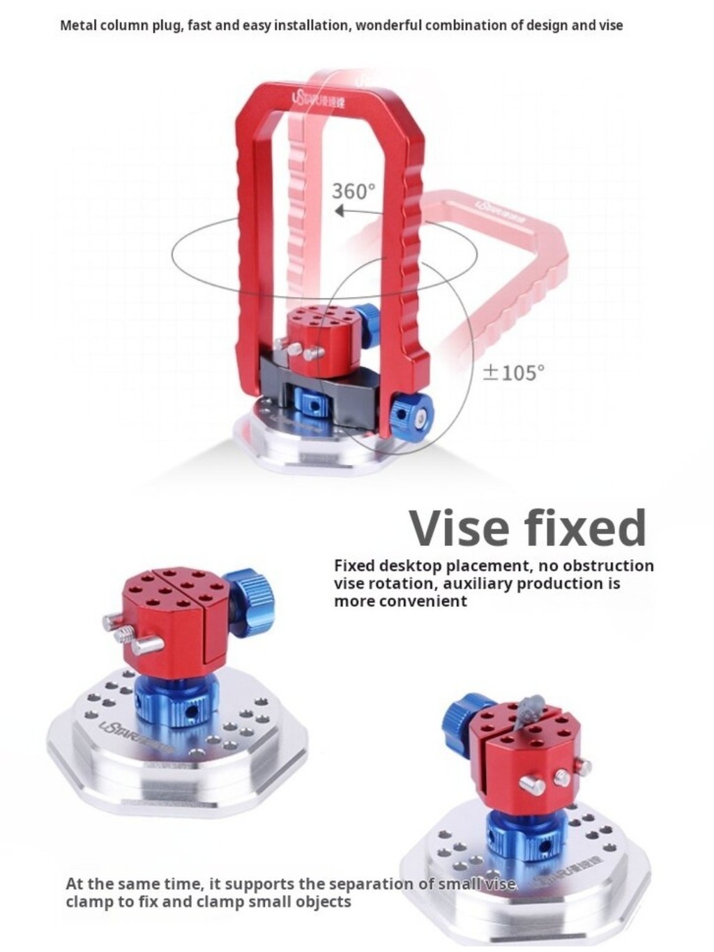 Adjustable Angle Hand Held Bench Clamp Paint Handle Detachable MINI ...