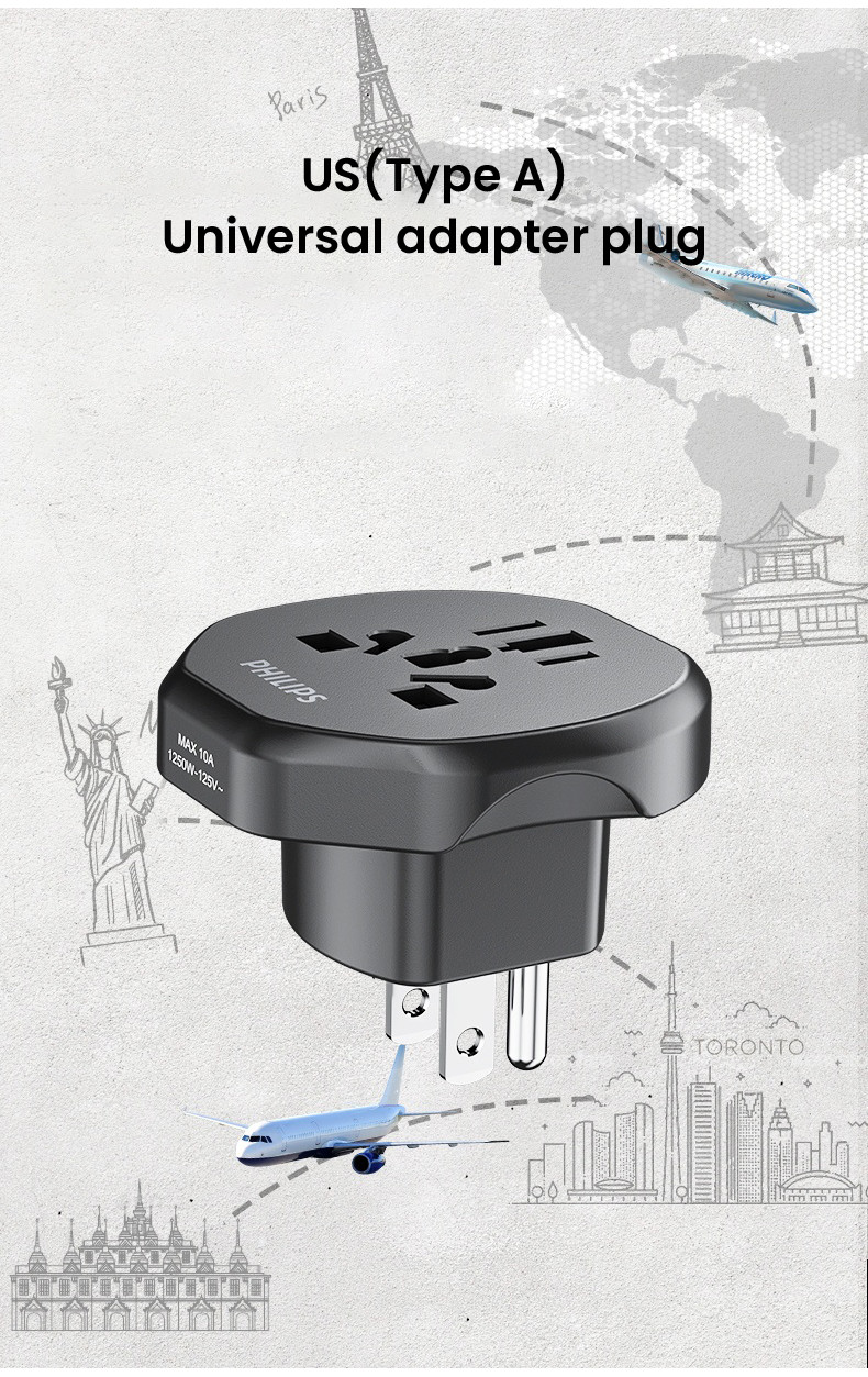 Philips Power Adapter Plug UK/US/Europe Multi-country Plug Conversion ...