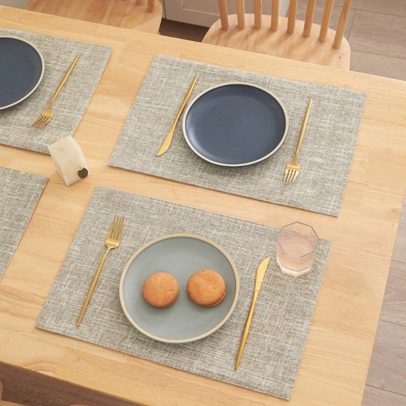 Nordic Ins Style Linen Solid Color Table Mat with Insulation and Heat ...